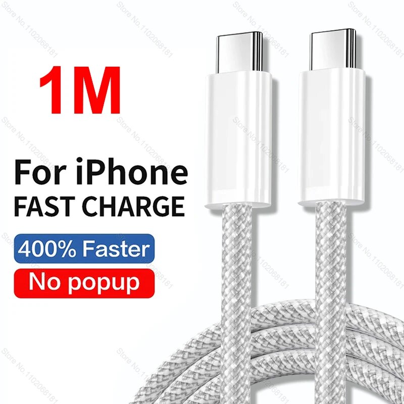 Зарядное устройство PD 35 Вт USB C для For Apple iPhone 15 Pro Max, быстрая зарядка с 1M Cable