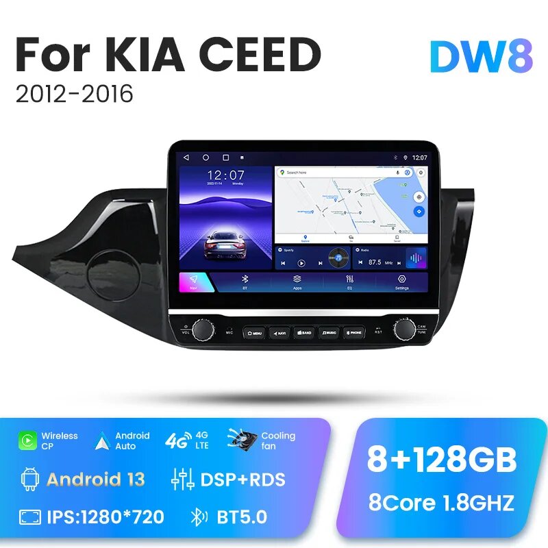 Автомагнитола для Kia Ceed Cee 'd 2 JD 2012-2018 10,1 дюймов IPS экран радио GPS беспроводной CarPlay Android авто стерео видео мультимедийный плеер KA22DW8