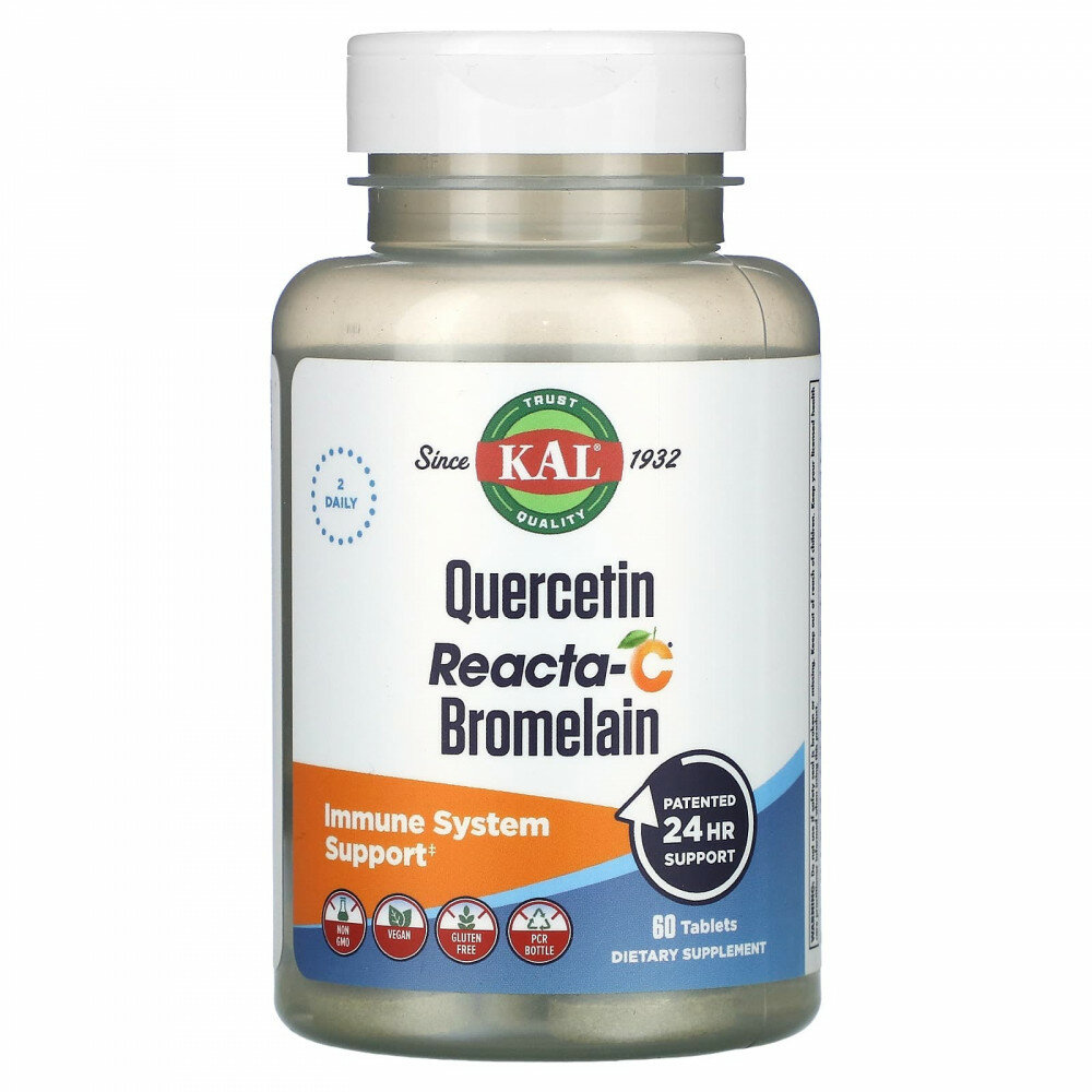 KAL, Quercetin Reacta-C®, бромелаин, 60 таблеток