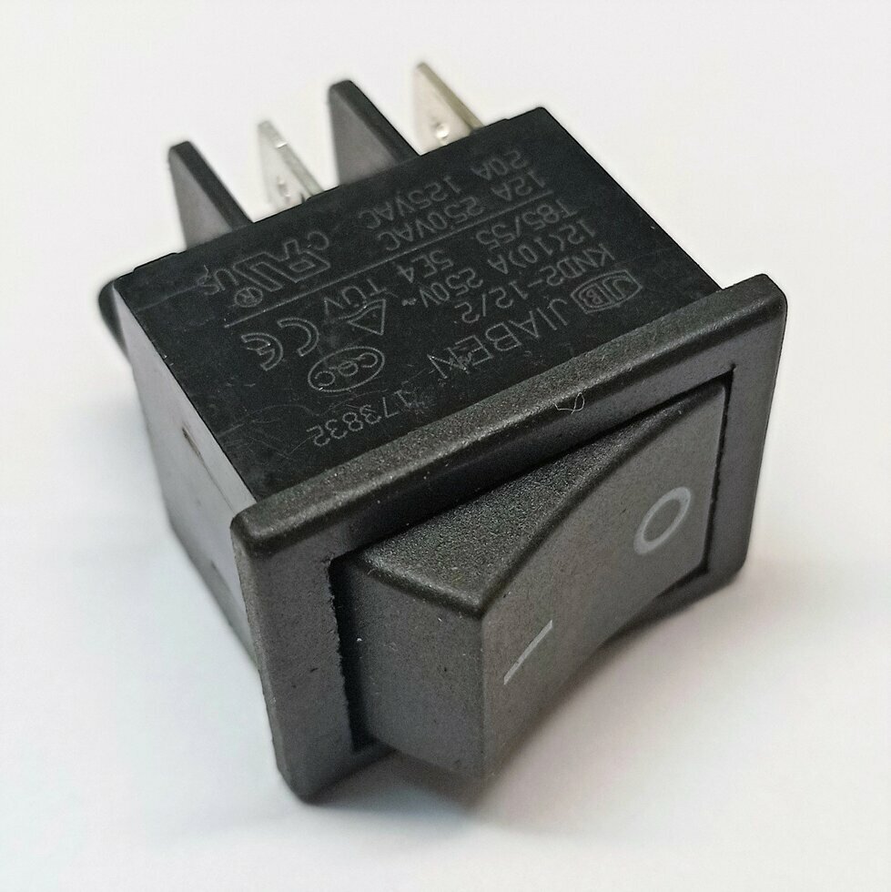 Выключатель газонокосилки Калибр ГКЭ-1200/32 ГКЭ-1600/37 КЭ-1400 кнопка KND2-12/2 клавишный рокерный с самовозвратом