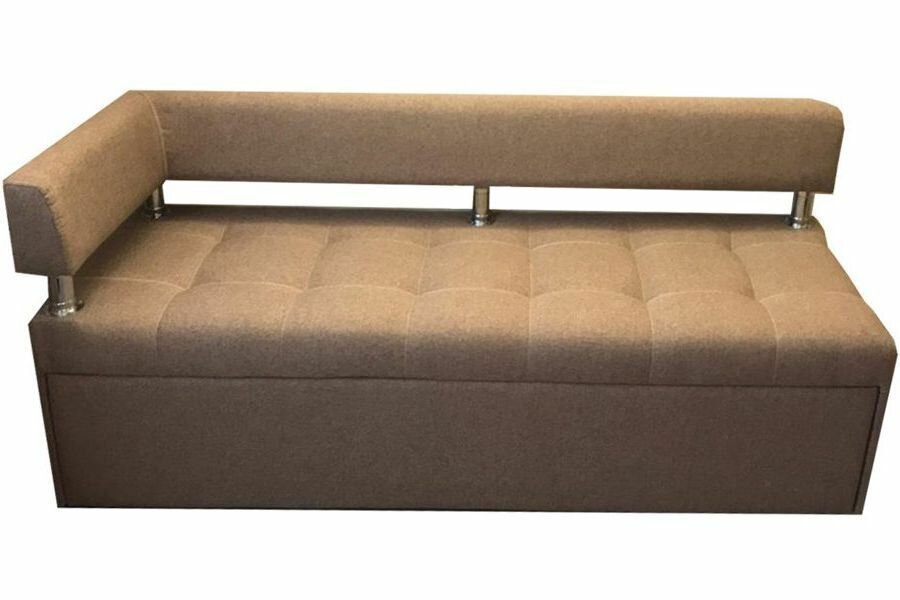 Диван-кровать Дельфин с подлокотником 200x62х80 светло-коричневая рогожка, левый