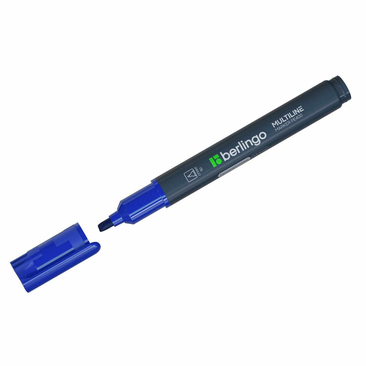 Маркер перманентный Berlingo Multiline PE400 (0.5-4мм, скошенный наконечник, синий) (BMc_04602)