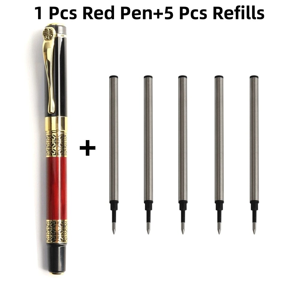 Гелевая ручка-роллер Baikingift золотая чёрная Синий, 1 Red-5 Refills