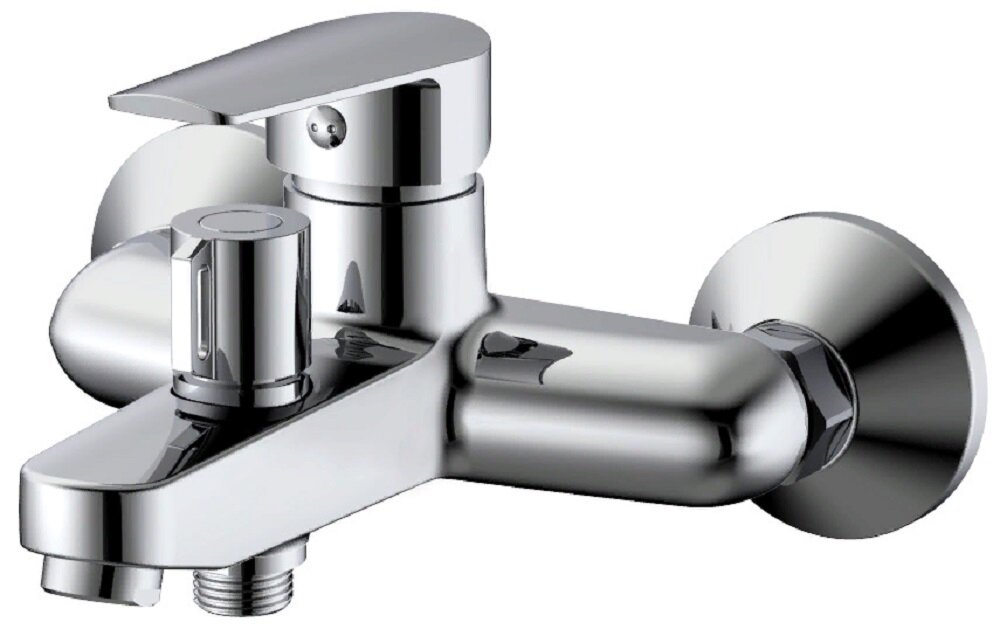 Смеситель VODA / Вода Hill для ванны, однорычажный, из латуни, цвет хром, излив 186мм / сантехника