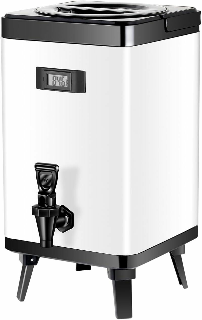 Изолированный диспенсер для напитков с индикатором температуры и краном для горячего чая и кофе, холодного молока, воды, сока