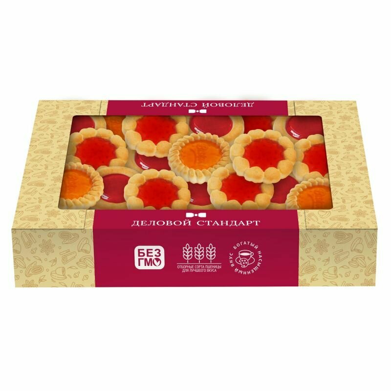 Печенье Деловой Стандарт сдобное Ассорти с мармеладными начинками, 410 г