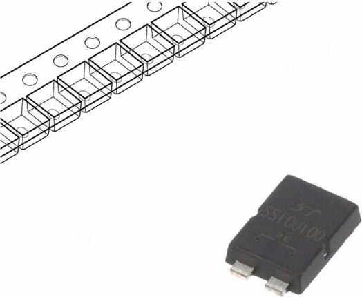 Диод Yangjie Technology SS10U100 выпрямительный Шоттки, SMD, 100В, 10А, TO277, Ufmax 0,65В, 1 шт