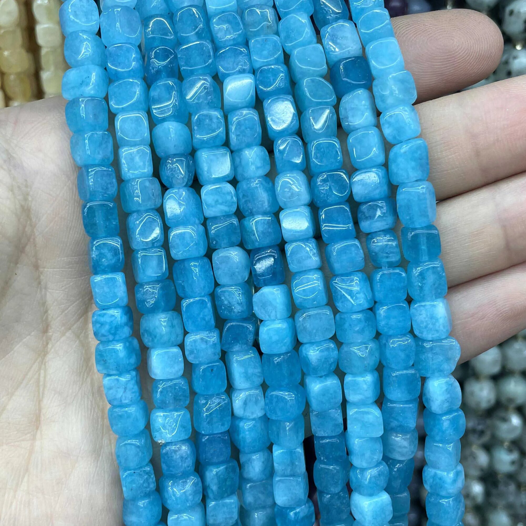 Натуральные бусины Апатит Турмалин Аквамарин Морганит SYSRXLR 6MM About 32PCS, Amazonite