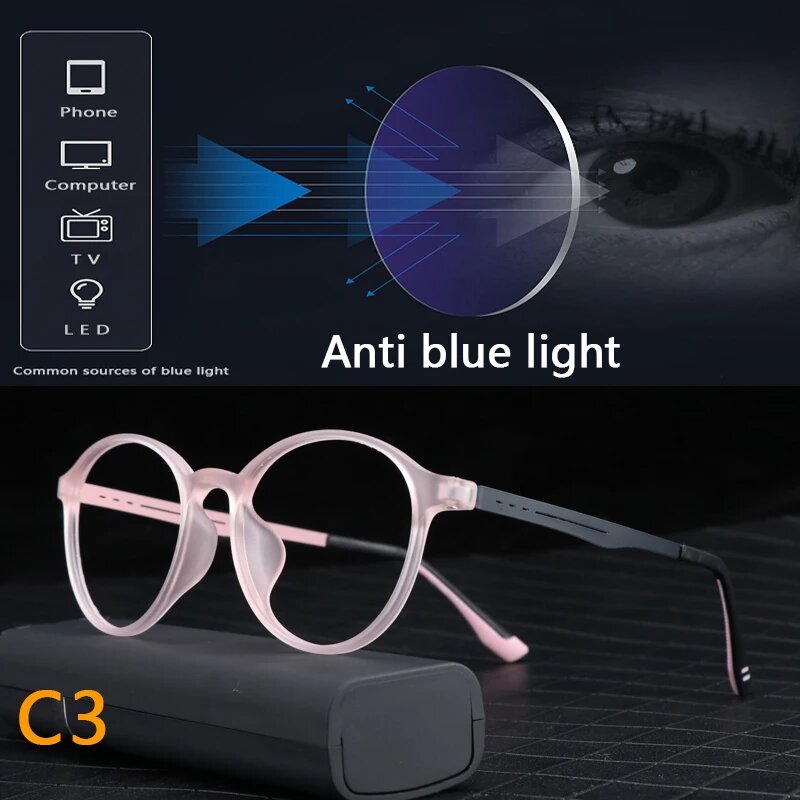 Очки C3 Anti blue light, голубые, +100
