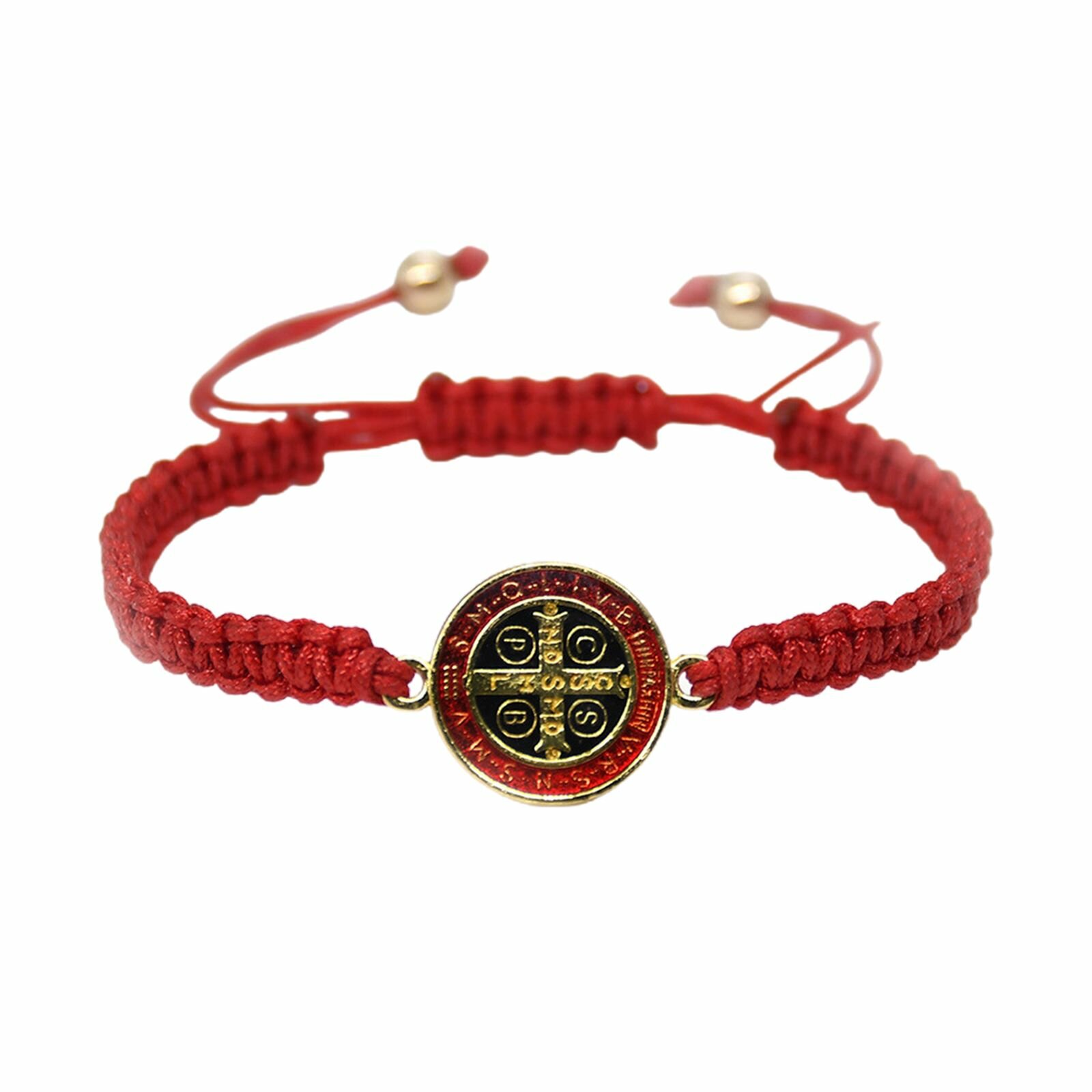 1 нитка капающего масла и браслет ручной работы с китайским узлом Святого Бенедикта-красный