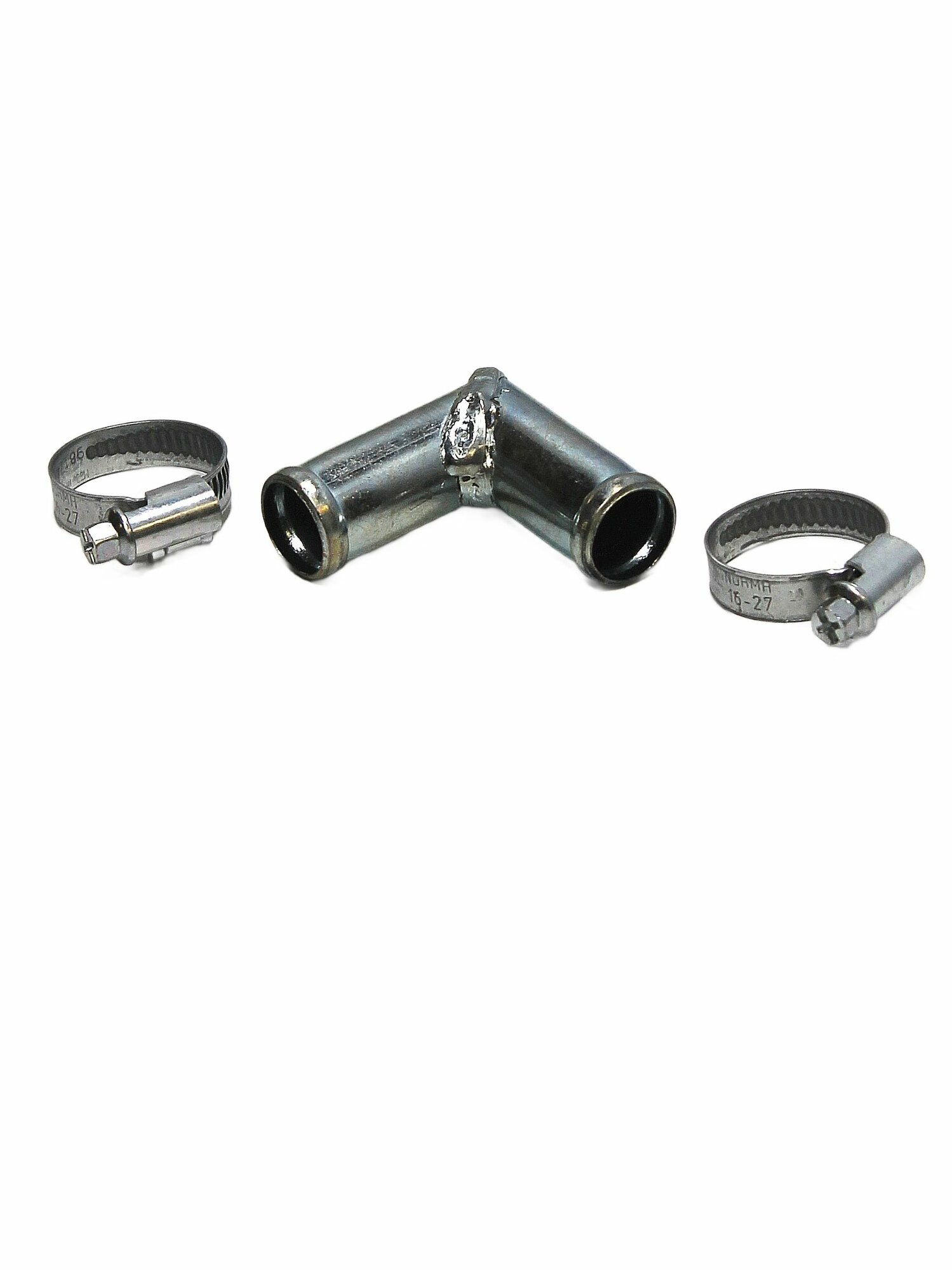 Переходник системы отопителя а/м УАЗ 20-20 с хомутами (угол 90 гр.)