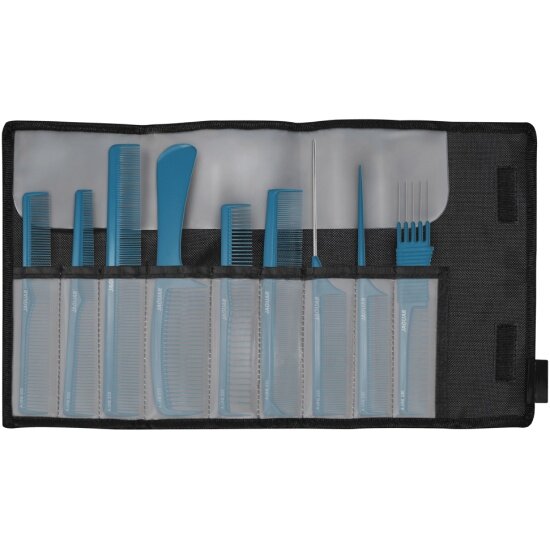 Набор расчесок Jaguar. JAGUAR A-LINE ATLANTIC синий, с антистатическим эффектом, 9 шт