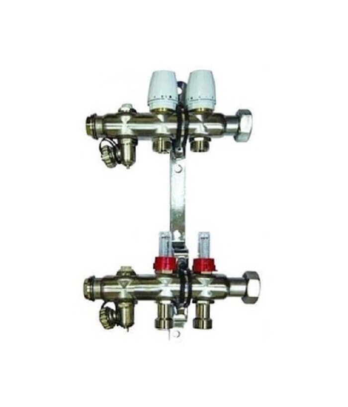 Коллектор для теплого пола 1" х 3/4 с расходомером - 2 контура Millennium KGTP1102