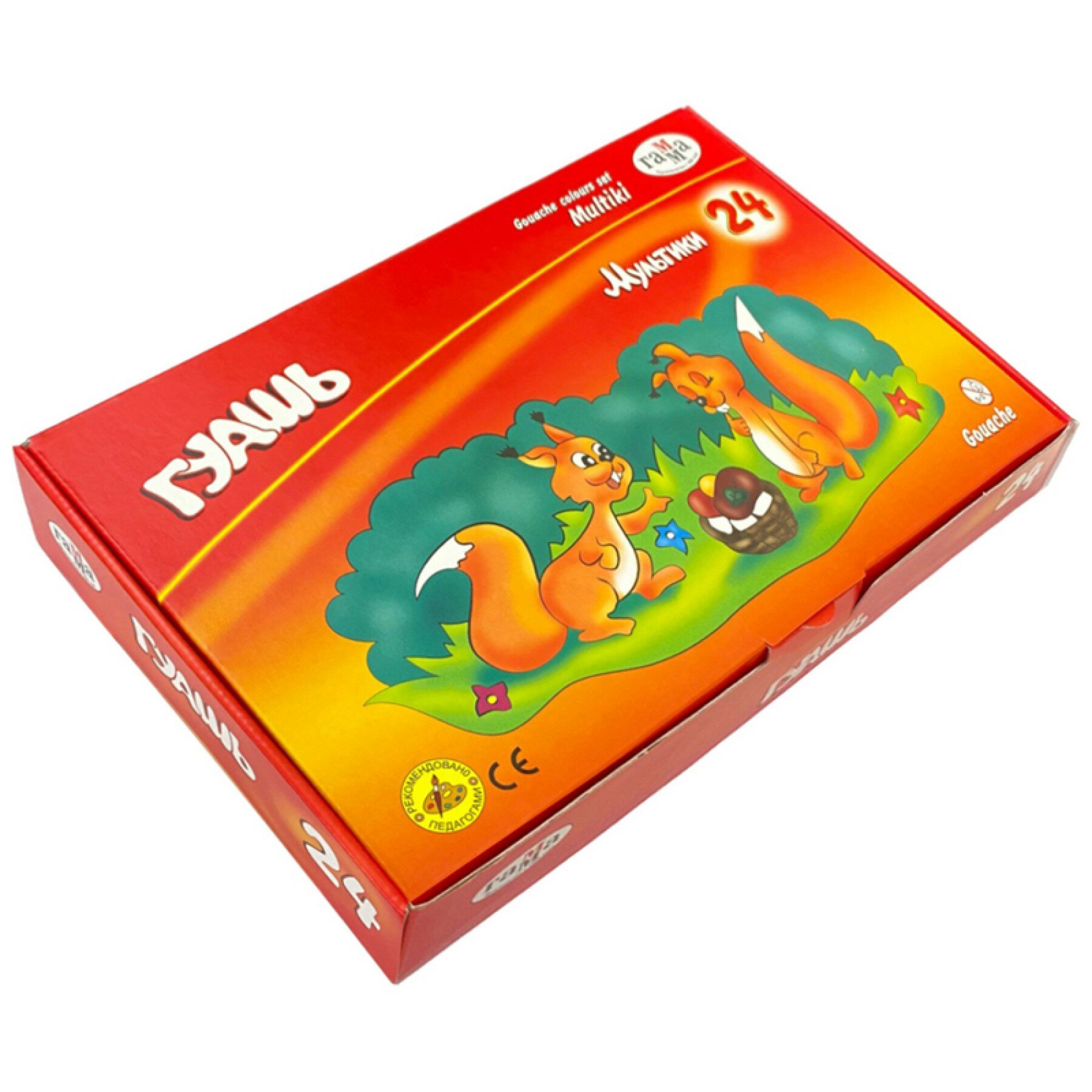 Гуашь гамма Мультики 24 цвета 20мл, баночки в картонной упаковке