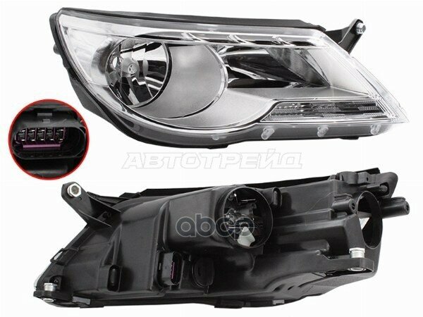 Фара Volkswagen Tiguan 06-11 (Справа/ Галоген/ С электрокорректором) Sat арт. ST-441-11C1RMLDEMN