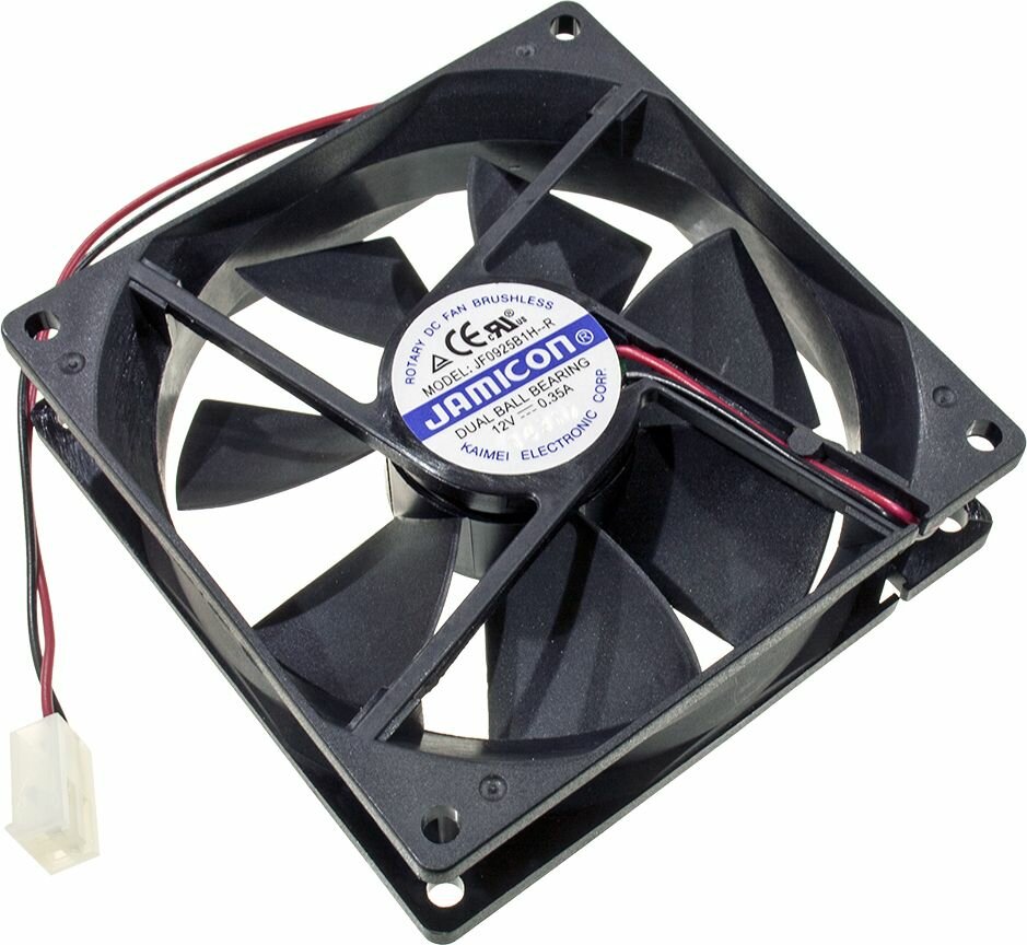 Вентилятор JAMICON JF0925B1H-R Вентилятор осевой 92х92х25мм,12В DC 0.25А 3Вт качения 2800об/мин 1шт