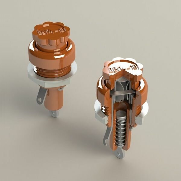 Держатель для предохранителя 4х15мм, ДВП4-1В карболит, гайка металл, 1шт