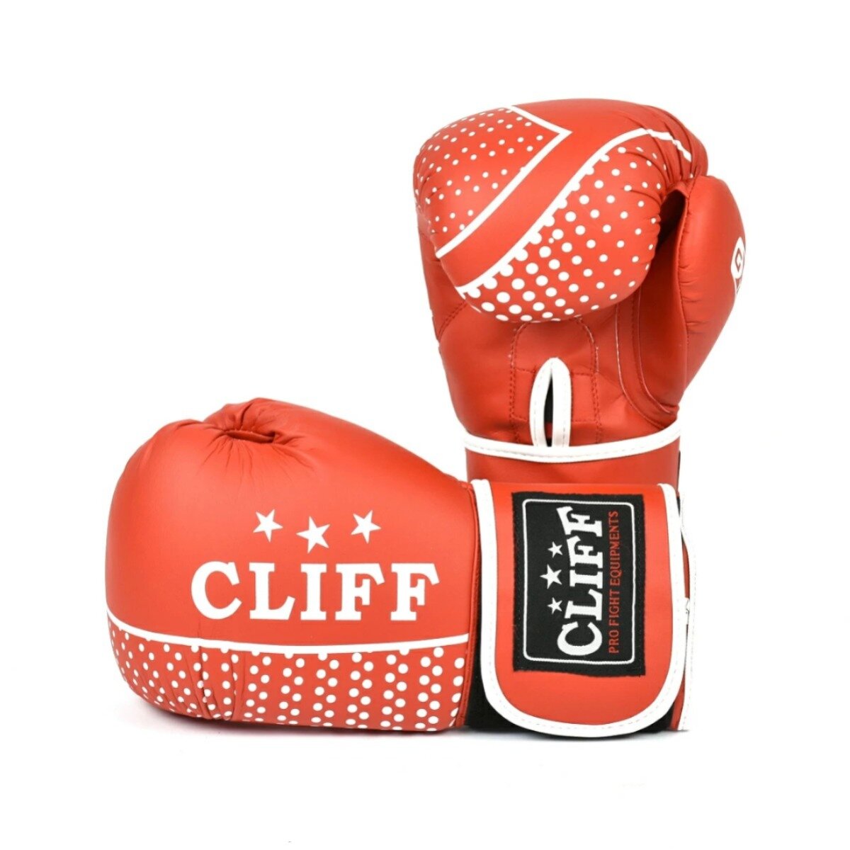 Перчатки боксёрские CLIFF KNOCKOUT, microfiber, 12 унций, красные