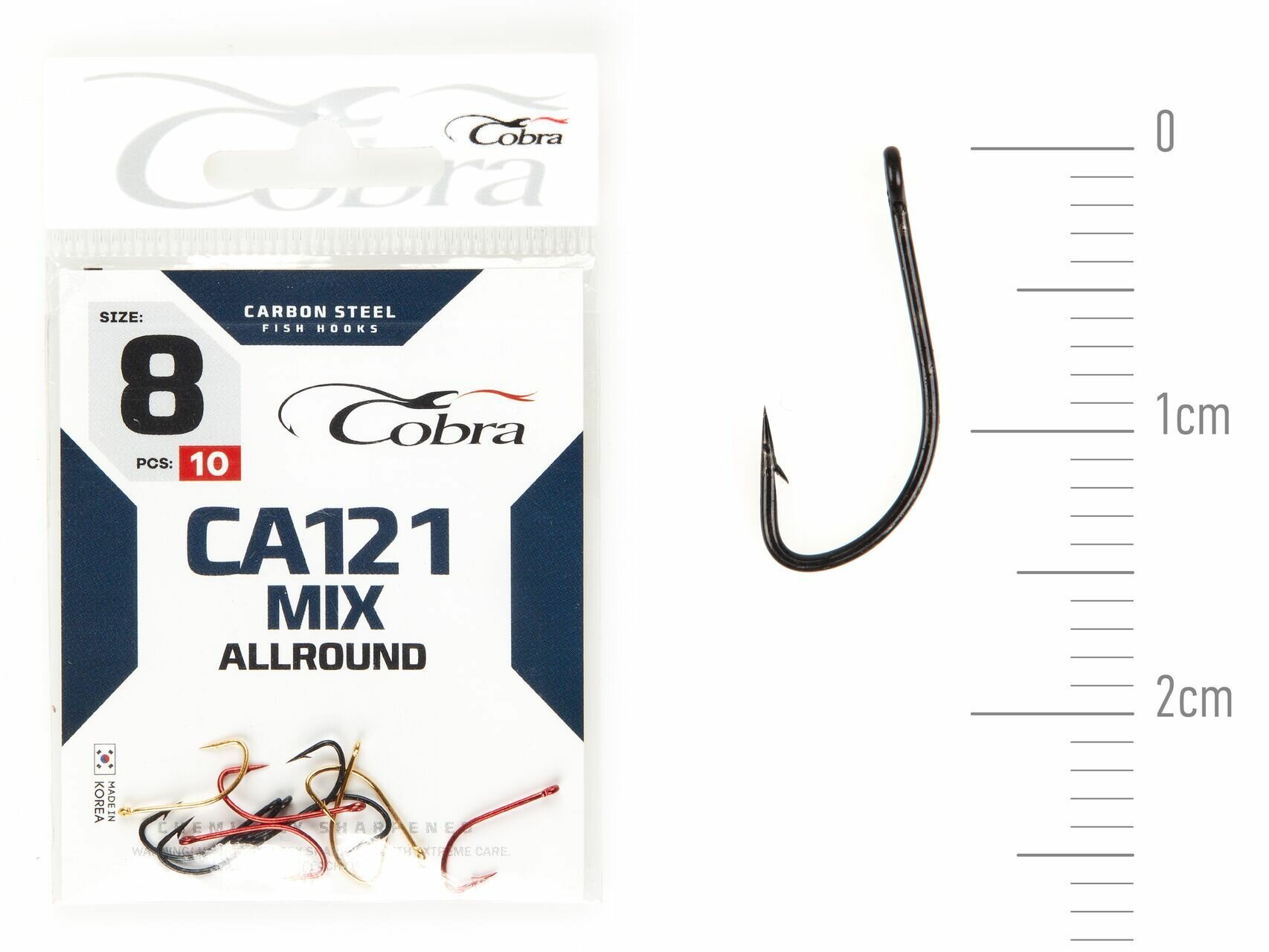 Крючки Cobra Allround MIX CA121, размер №8, одинарные , 10шт.