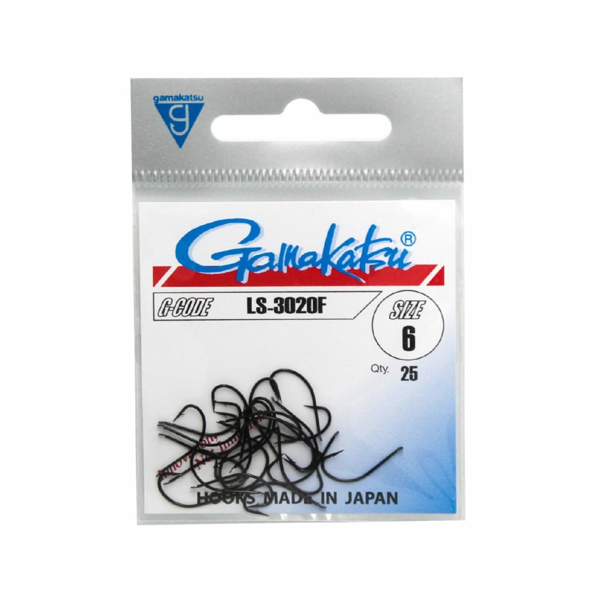 Крючки для рыбалки одноподдевные металлические набор на щуку и сома, Gamakatsu LS-3020F HOOKS BLACK разм. 06 25шт. по 1 упак, снасти карповые летние Япония
