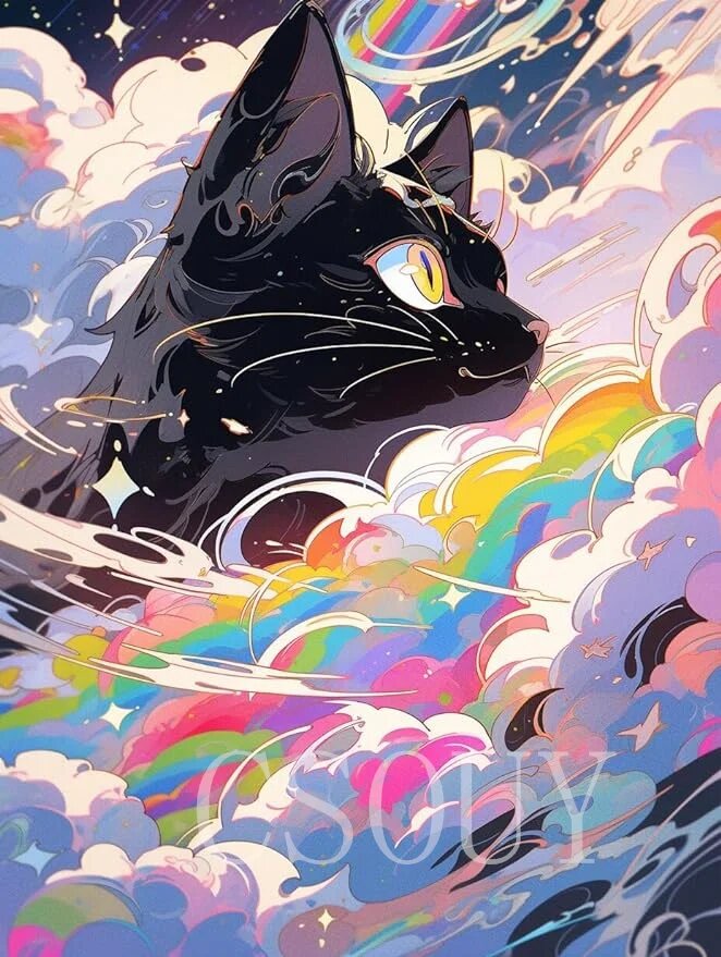 Алмазная живопись Black Cats 100% Fairy Dust 50x70cm Crystal SQ, CS215-1