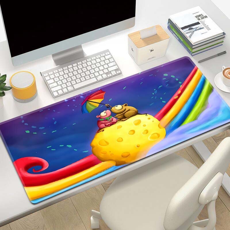 Коврик для мыши Liangcaida "B33-Сыр и радуга", ткань, нескользящий, 1000x500 мм