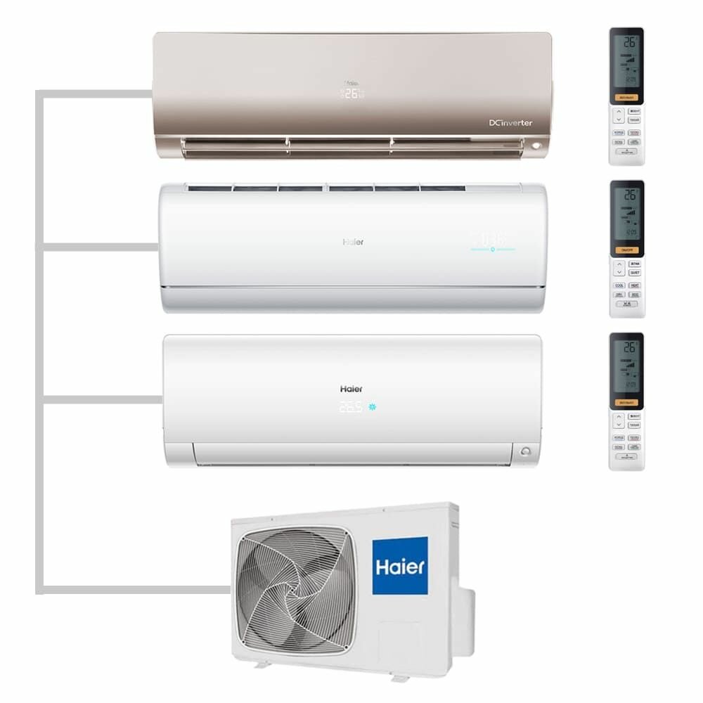 Мульти сплит-система настенная Haier AS25S2SJ2FA-W/AS35S2SF2FA-G/AS25S2SF2FA-W / 3U70S2SR5FA Inverter