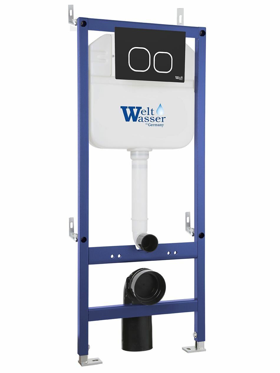 Инсталляция WeltWasser BAMBERG 460 BL для унитаза + Черная кнопка