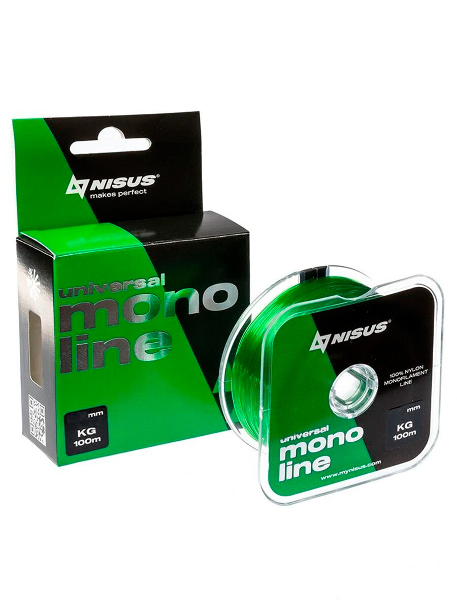 Леска для рыбалки Nisus MONOLINE Green Nylon 0,45mm/100m (N-MG-045-100)