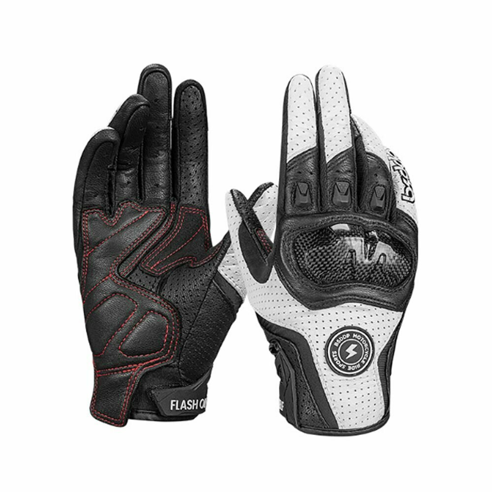 Чёрные кроссовые перчатки из карбона и овчины