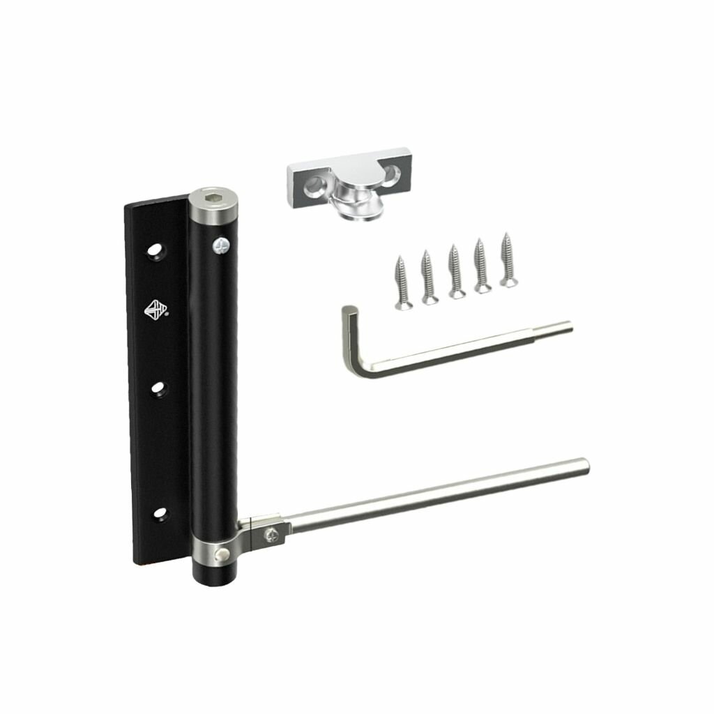 (1 штука) Бытовой доводчик для раздвижных дверей с отскоком-черный доводчик TL22