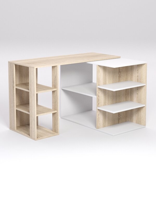 Поворотный компьютерный стол Триумф 3, Дуб Сонома и Белый. Производитель товара - компания Westcom.