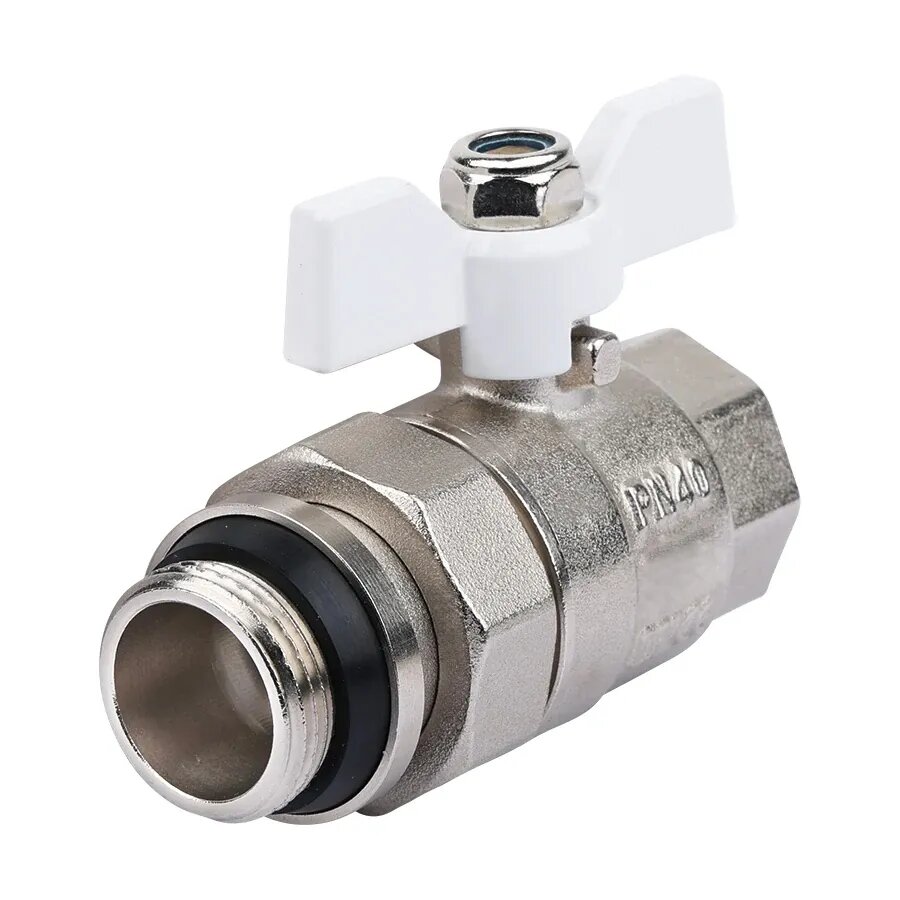 Кран шаровой прямой с полусгоном и дополнительным уплотнением 1" ВР/НР TIM DE2233N