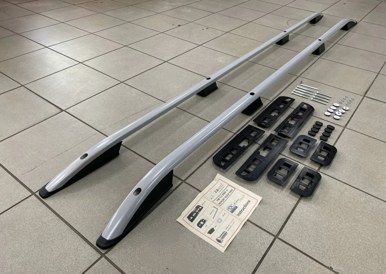 Рейлинги продольные 4х опорные ERKUL на VOLKSWAGEN T5 2003-2015 короткая база-серые