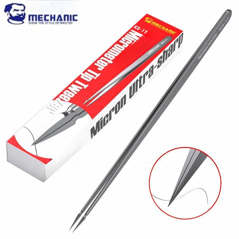 Ручной микропинцет MECHANIC KA-11 с дополнительными насадками для точного ремонта электроники