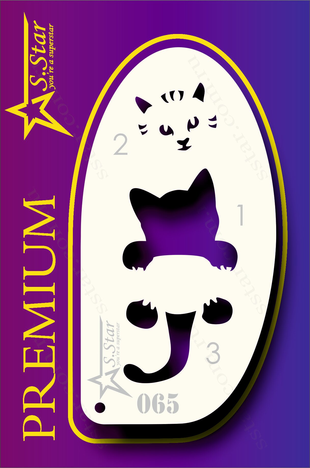 Трафарет для аквагрима постоянного пользования котенок