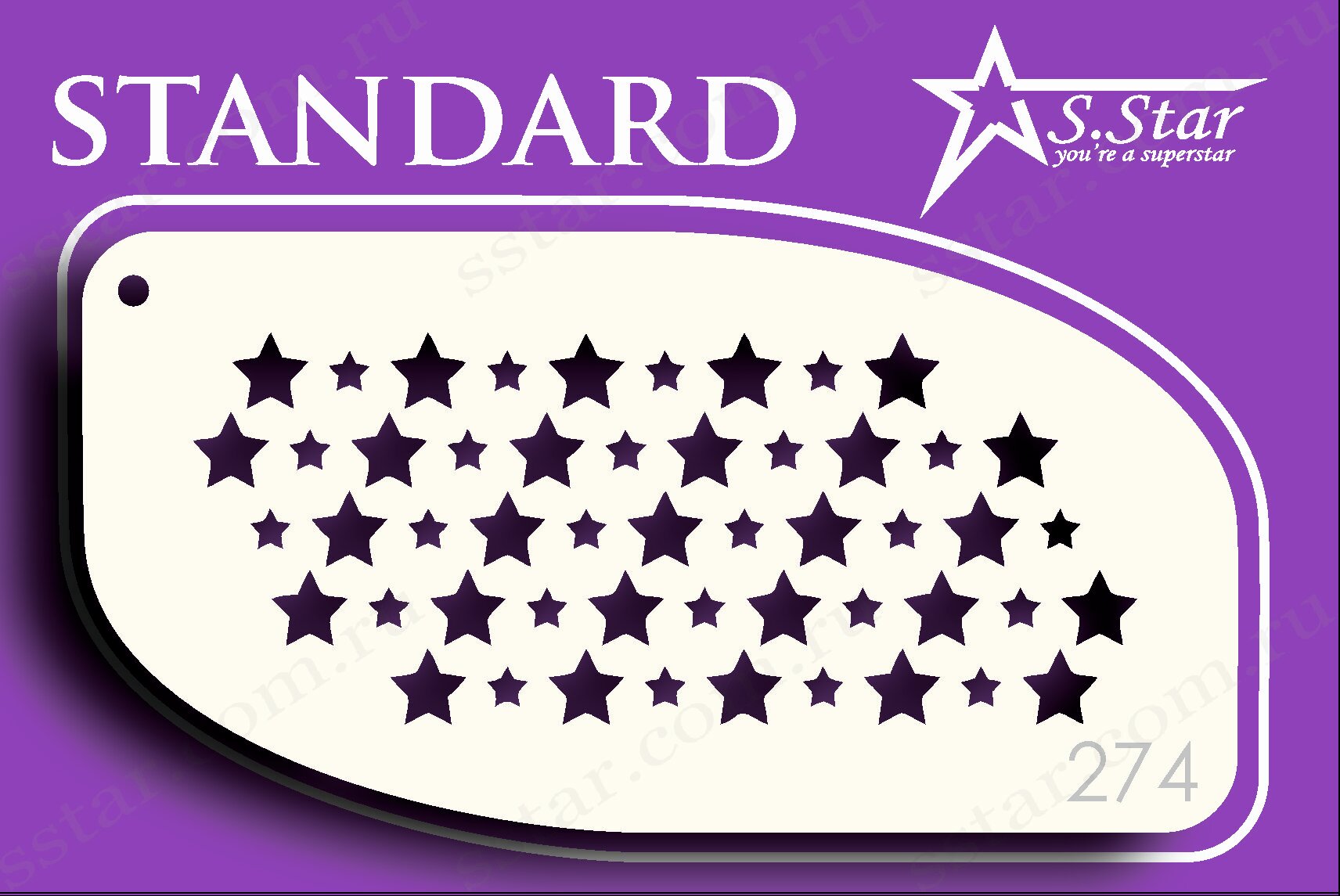 Трафарет для аквагрима постоянного пользования звезды