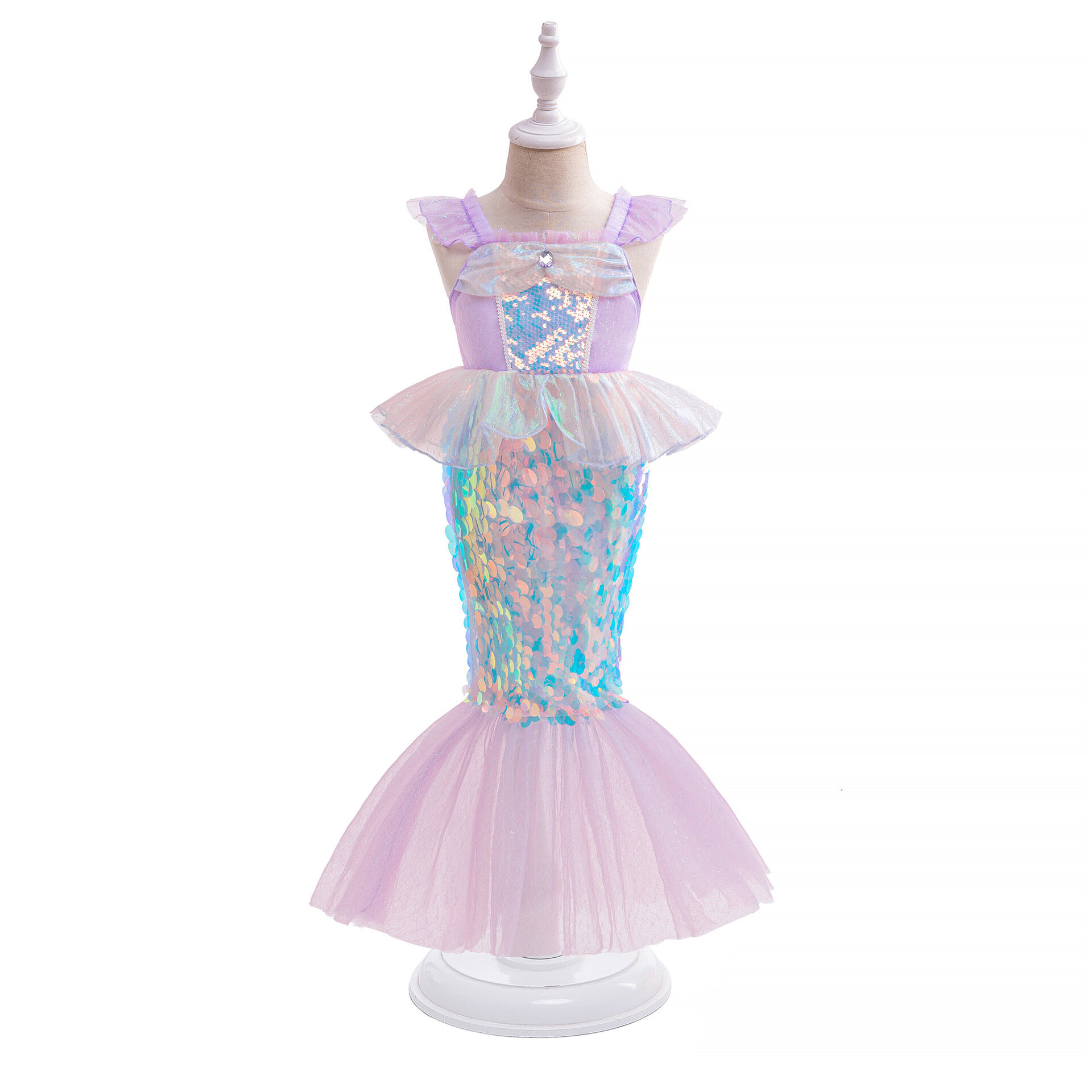 Платье принцессы русалки, детское, с блестками