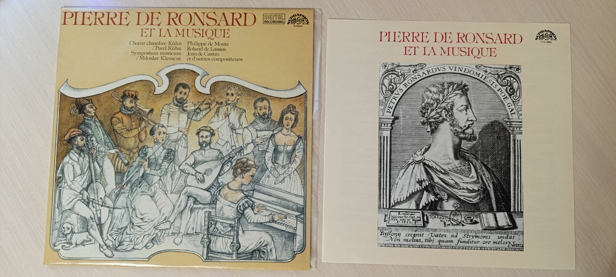 Виниловая пластинка в сост "новая". Pierre de Ronsard-Khn Chamber Chorus, Symposium Musicum-Pierre De Ronsard Et La Musique. В глянце, с аннотацией