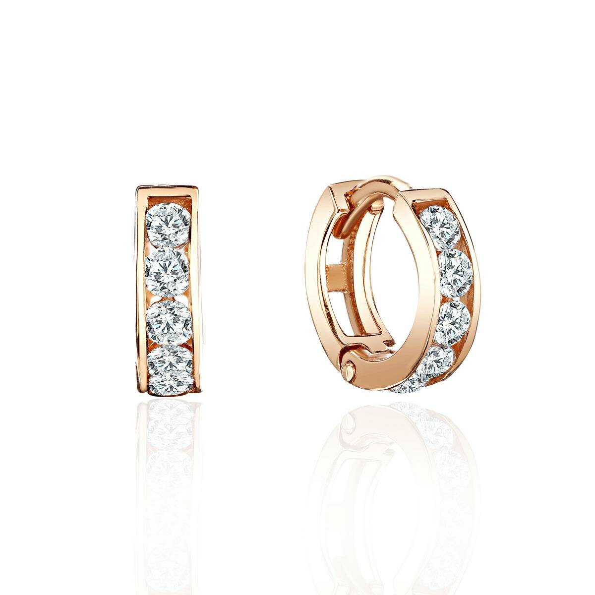 Пирсинг, красное золото, 375 проба, фианит