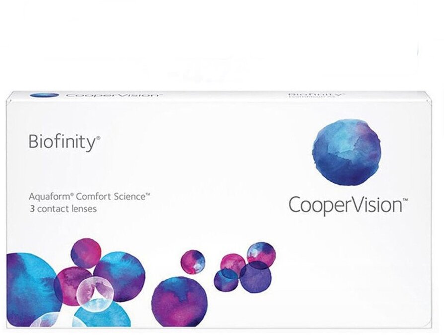 Контактные линзы CooperVision Biofinity, 3 шт, D -5.5 \ BC 8.6, диаметр 14 мм