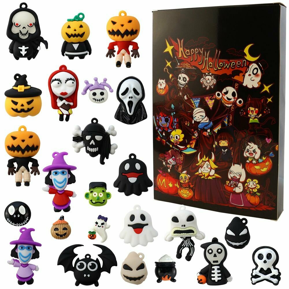 Фигурок Kонструктор антистресс Хэллоуин(Halloween) blind box/mini figures 24шт(no-repeat)-D