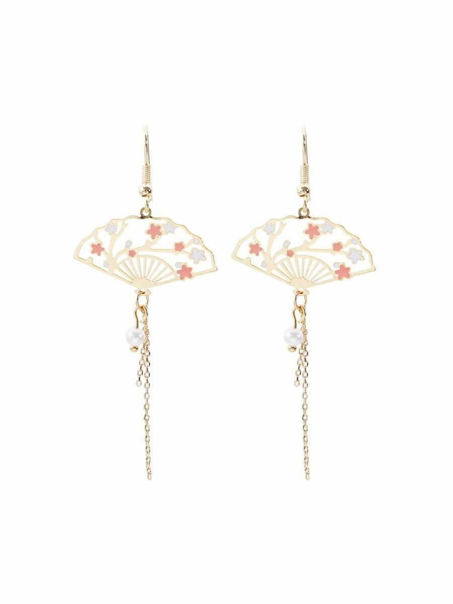 Серьги непарные, эмаль, жемчуг имитация, акрил