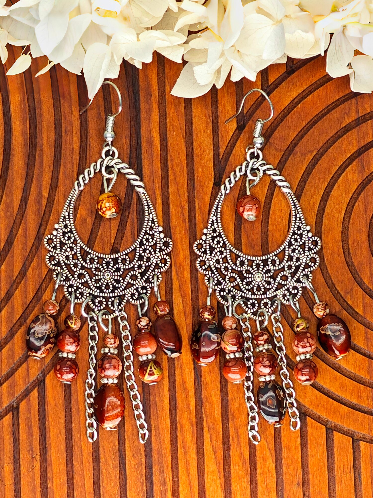 Серьги, искусственный камень