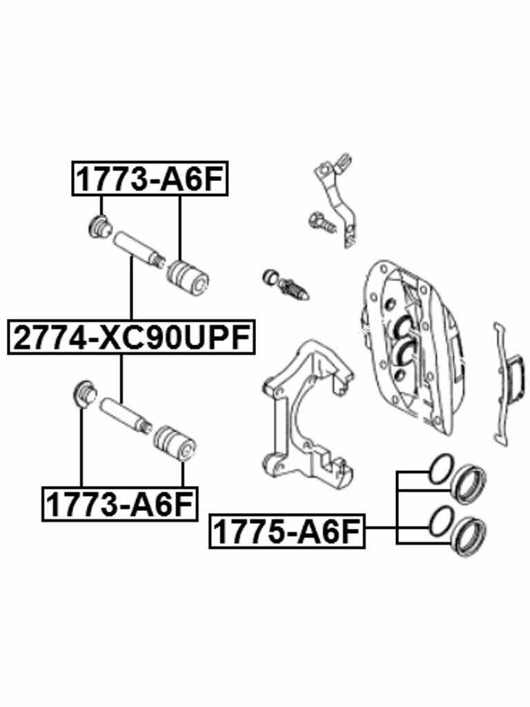 Пыльник направляющей суппорта тормозного переднего комплект AUDI, BMW 1773-A6F FEBEST.