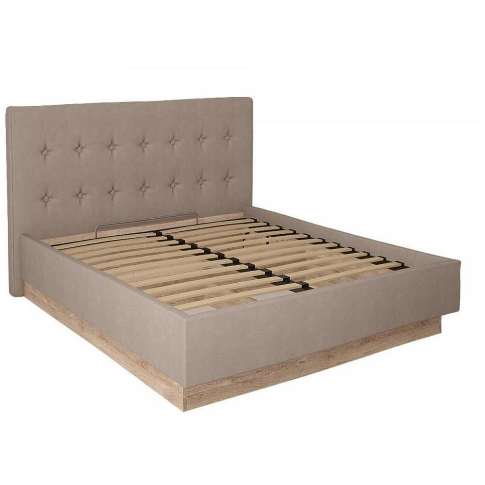 Кровать 160х200 с подъемным механизмом Ханна М1 172,0х92,5х215,0 см, дуб баррик светлый/бруно 04