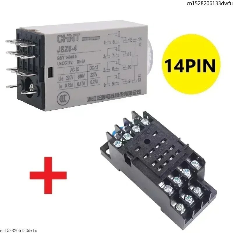 Реле задержки включения питания CHINT JSZ6 60S, AC220V, 14PIN WITH BASE