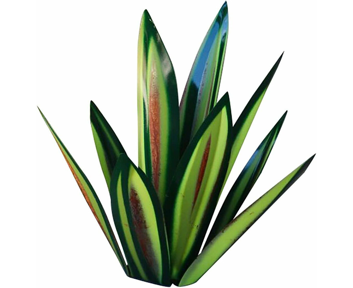 55cm Розовая Агава Металлическая Скульптура для Сада, Декоративная Фигура для Садового Участка, Антикварная Статуя из Метала, Комплект с 9 Листами Изготовленными из Черного Железа, Шуруповерт, Гайка и Инструкцией