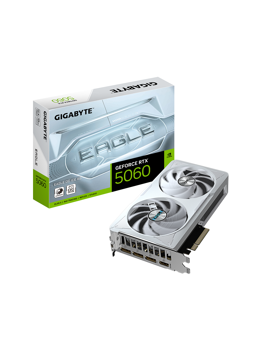 Видеокарта GIGABYTE GeForce RTX 5060 Eagle OC ICE 8GB (GV-N5060EAGLEOC ICE-8GD)