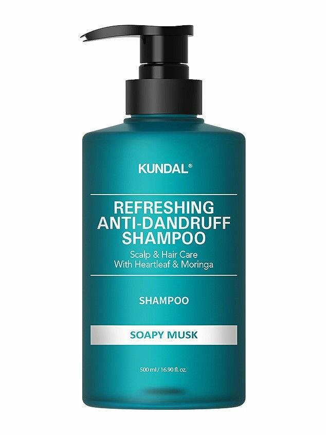 KUNDAL Шампунь для волос против перхоти Refreshing Anti-Dandruff Shampoo Soapy Musk (500 мл)